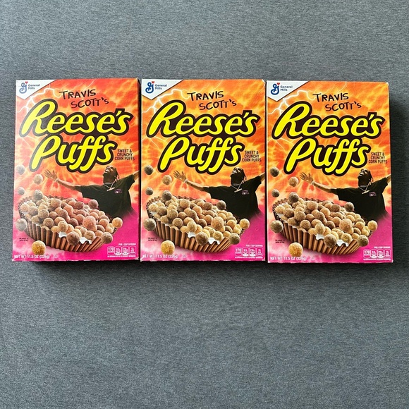 Other | Pack Of 3 Travis Scott X Reeses Puffs Cereal Cactus Jack Sealed ...